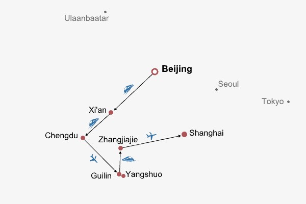 14 Days China Tour of Beijing, Xian, Chengdu, Zhangjiajie, Guilin