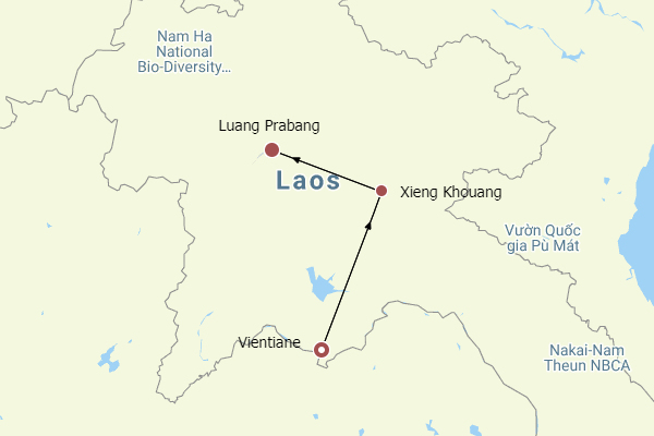 7 Days Laos Tour Package to Vientiane, Xieng Khouang, Luang Prabang